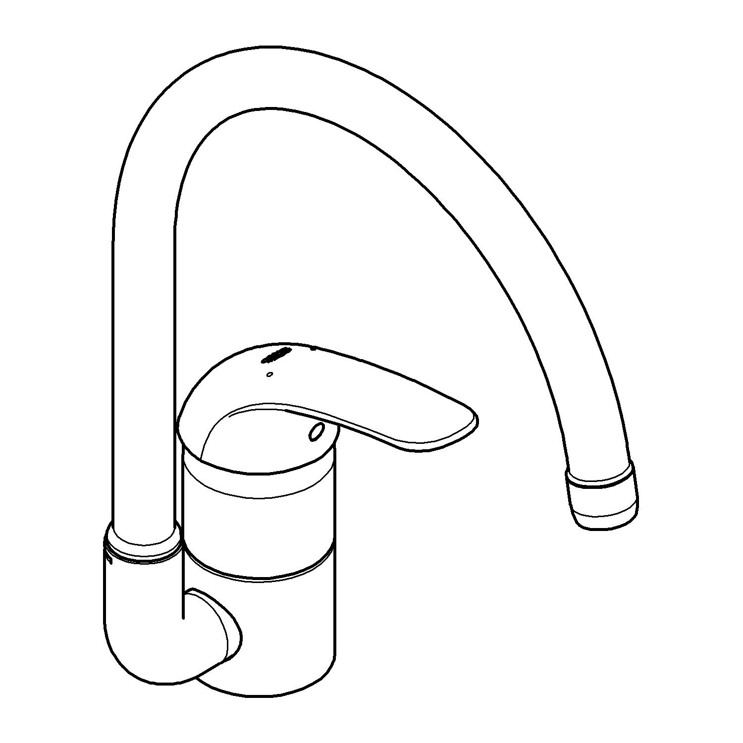 Grohe Euroeco New Keukenmengkraan Hoge Uitloop 32752000 :: Keukenkraan ...