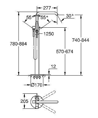Grohe Essence vrijstaande badmengkraan 23491DC1 > Inbouwmengkraan ...