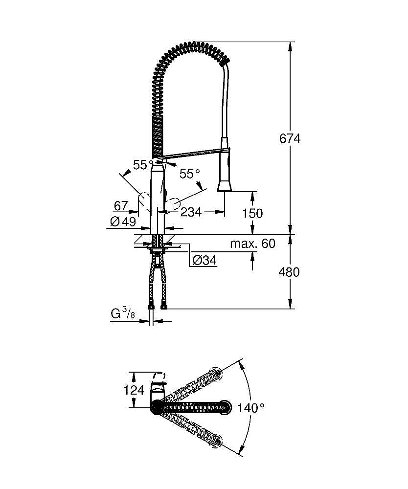Grohe K7 Keukenkraan m. professionele handdouche chroom 32950000 ...