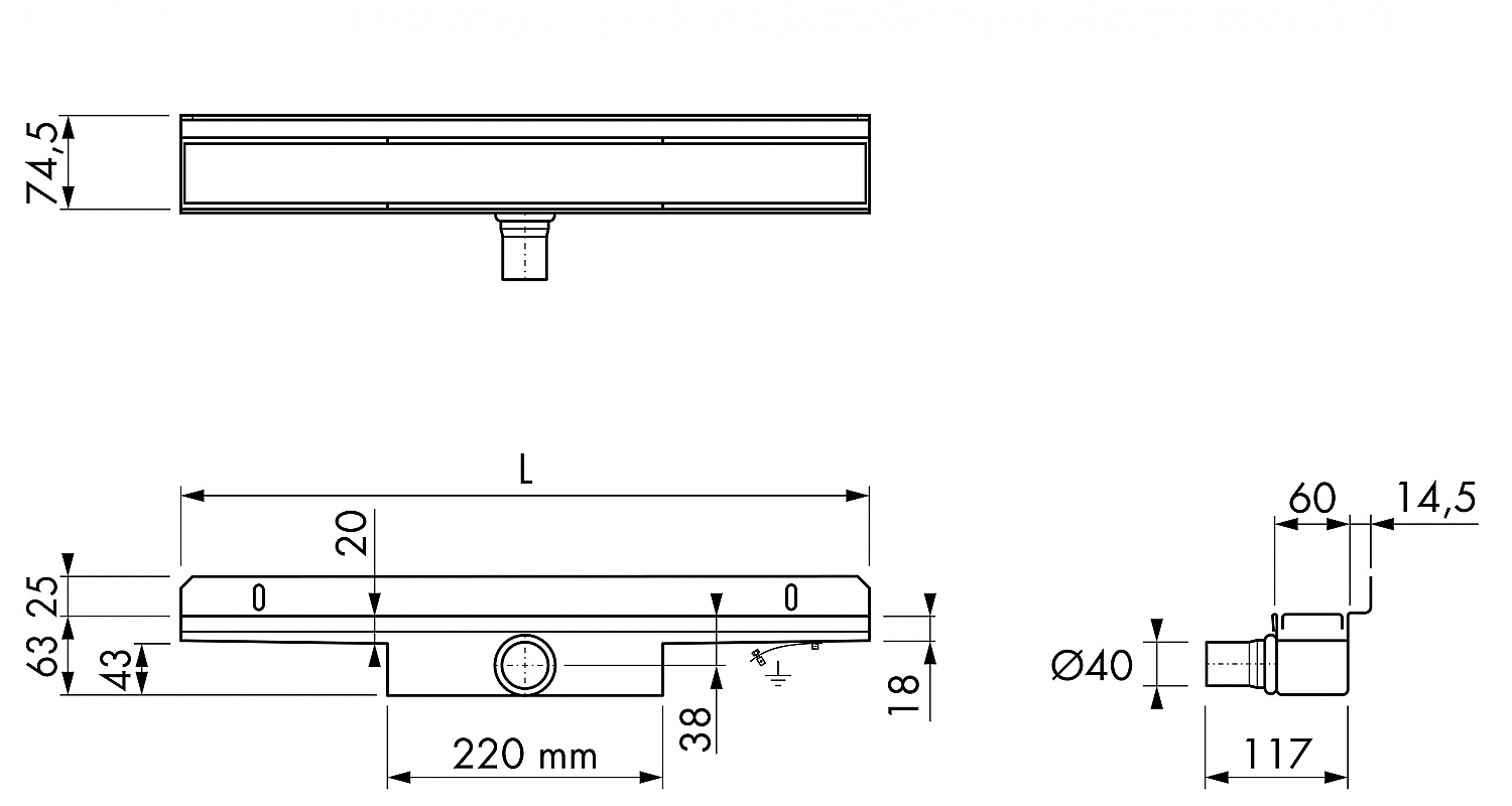 Easy Drain Compact 30 Wall Zero douchegoot 80cm RVS m. zijuitloop ...