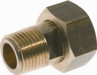 VSH Rechte koppeling, messing, 2-delig, vlakdichtend 3/4" x 1/2" (binnendraad x buitendraad ...